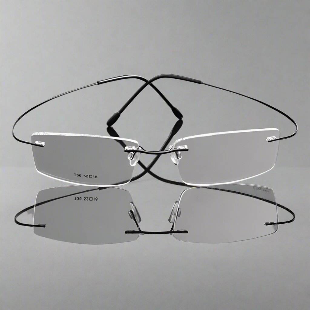 Unisex Rimless Glasses for Work – Business Myopia Eyeglasses | JACK MARC