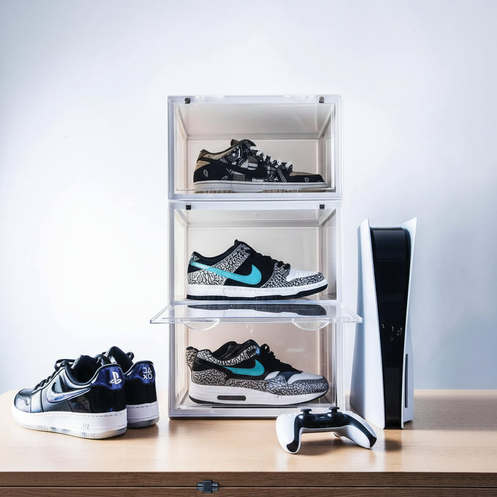 Jack Marc Shoe Box Storage Display Box White | Stackable Magnetic Orga ...