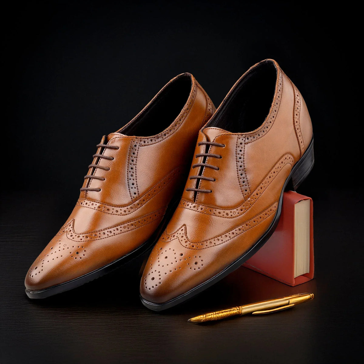Jack Marc Formal Elevator Shoes for Men – Classic Brogue with 3.5" Hei ...
